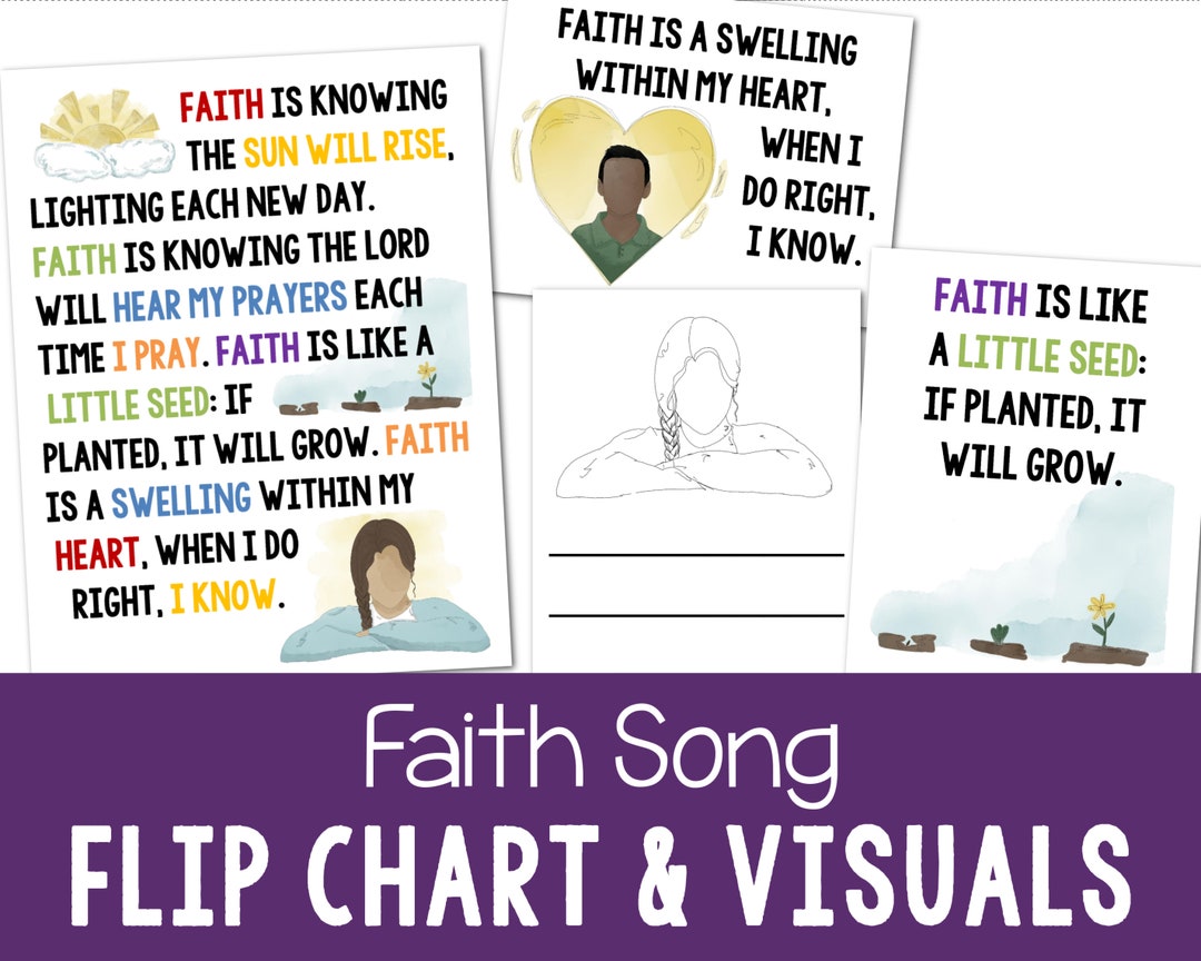Faith Flip Chart Primary Song Visual Aids Teach LDS 2023 Come Follow Me ...