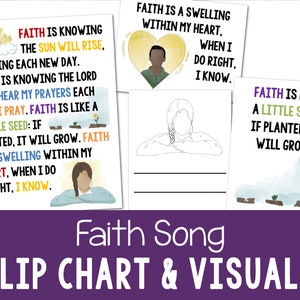 Faith Flip Chart Primary Song Visual Aids Teach LDS 2023 Come Follow Me ...