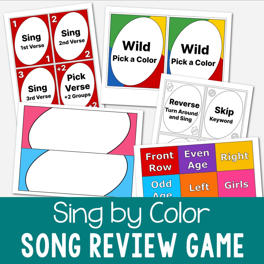 Sing by Color Review Game Singing Time Card Game for Primary Program ...