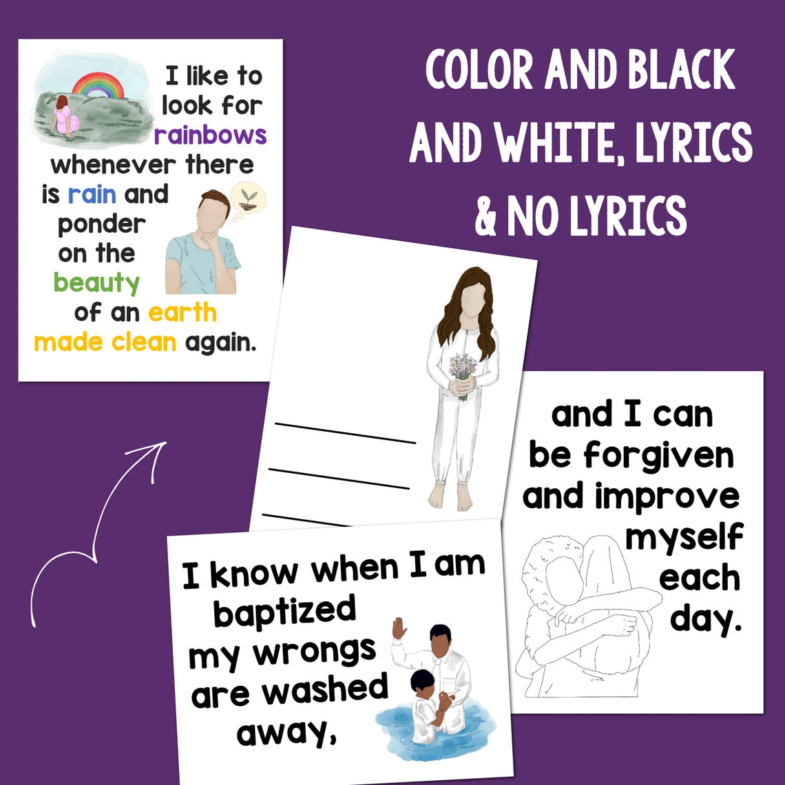 When I Am Baptized Flip Chart & Visual Aids Teach Come Follow Me Song ...