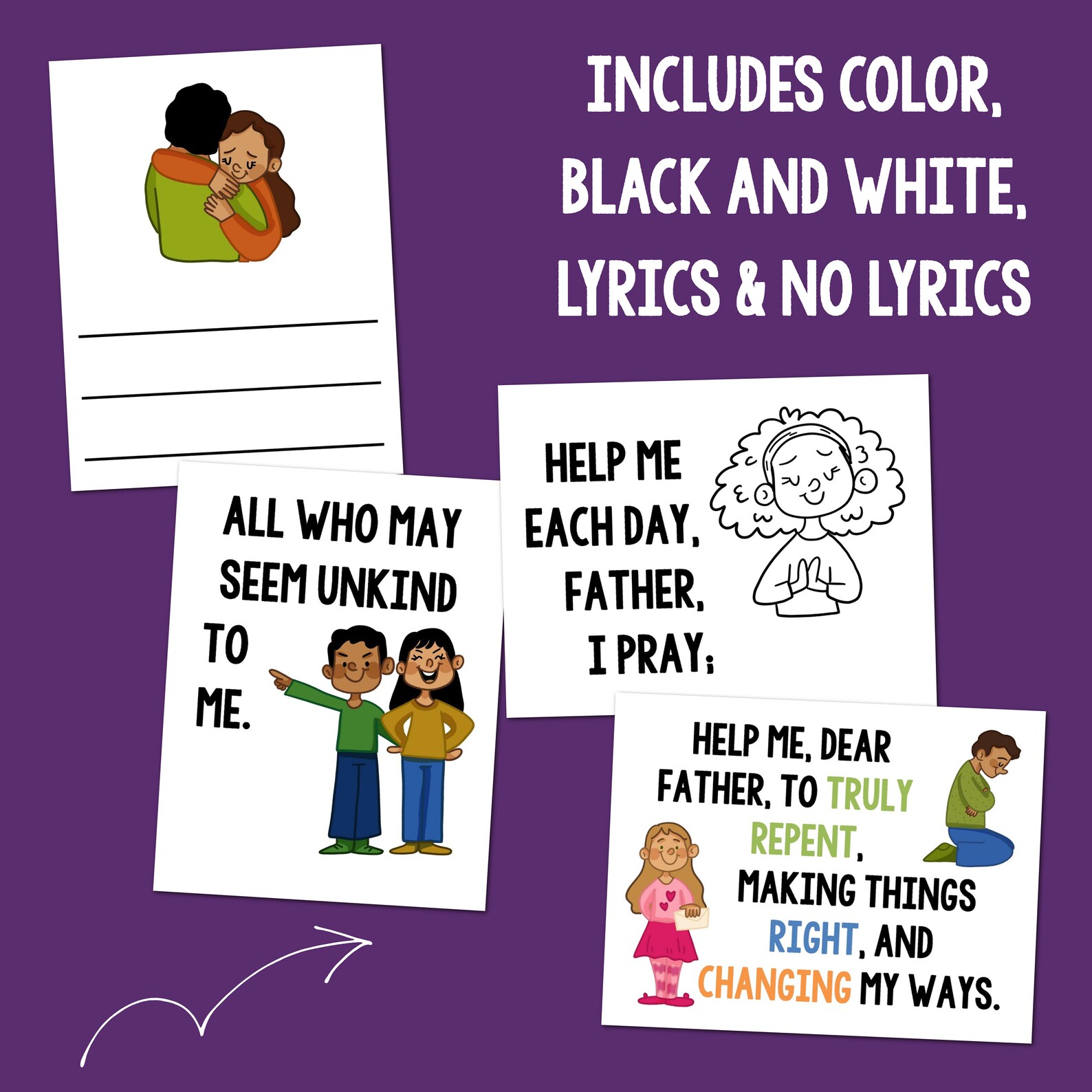 Help Me Dear Father Flip Chart & Visual Aids Singing Time Come Follow ...