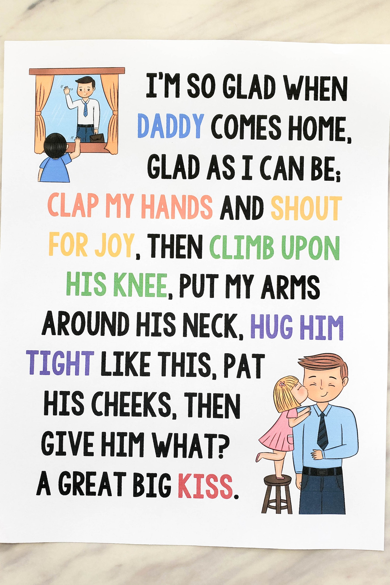 Daddy's Homecoming Flip Chart Visual Aids Singing Time Teach Father's ...