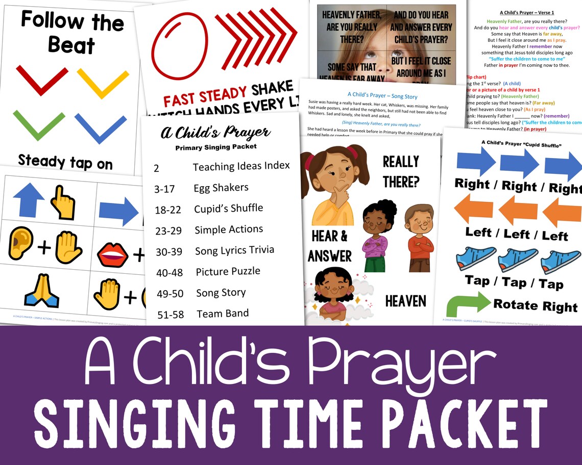 A Child's Prayer Singing Time & Flip Chart 2023 LDS - Etsy