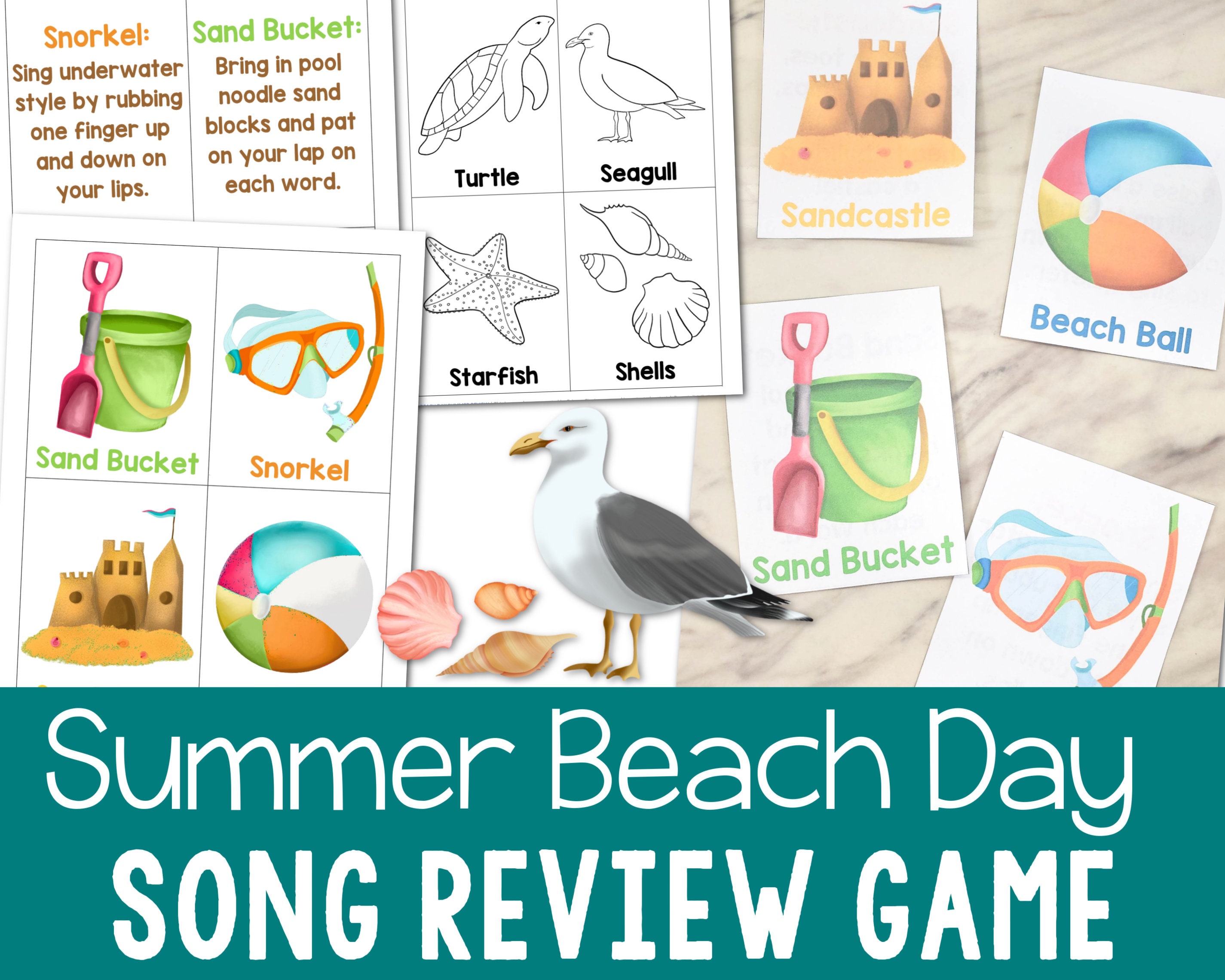 Summer Beach Day Song Review Singing Time Activity Ways to Sing Cards ...