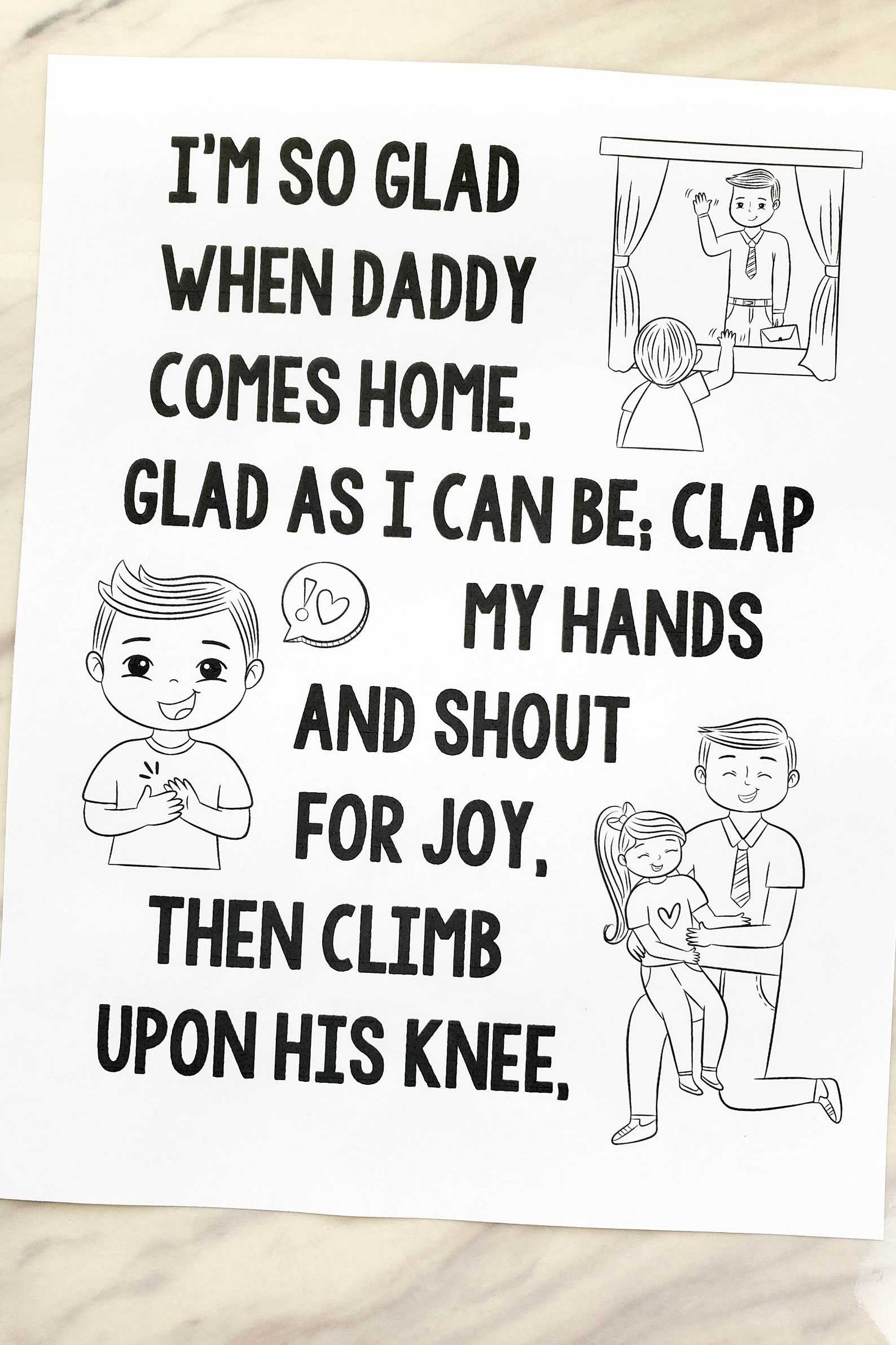 Daddy's Homecoming Flip Chart Visual Aids Singing Time Teach Father's ...