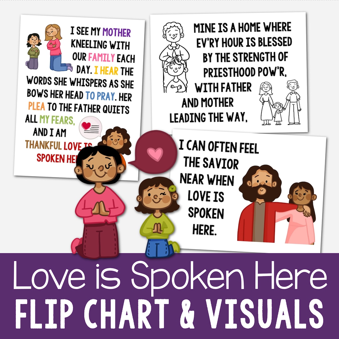 Love is Spoken Here Flip Chart Visual Aids Singing Time Helps Primary ...