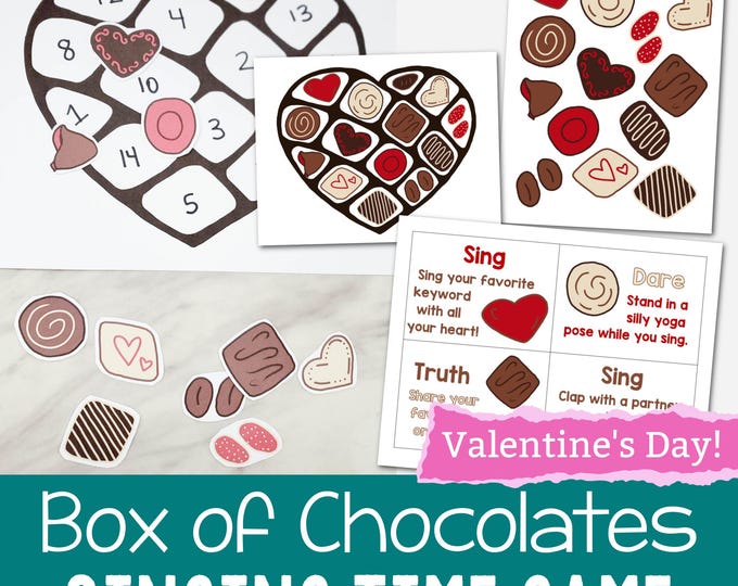 Valentine's Day Box of Chocolates Singing Time Game LDS Primary Music ...
