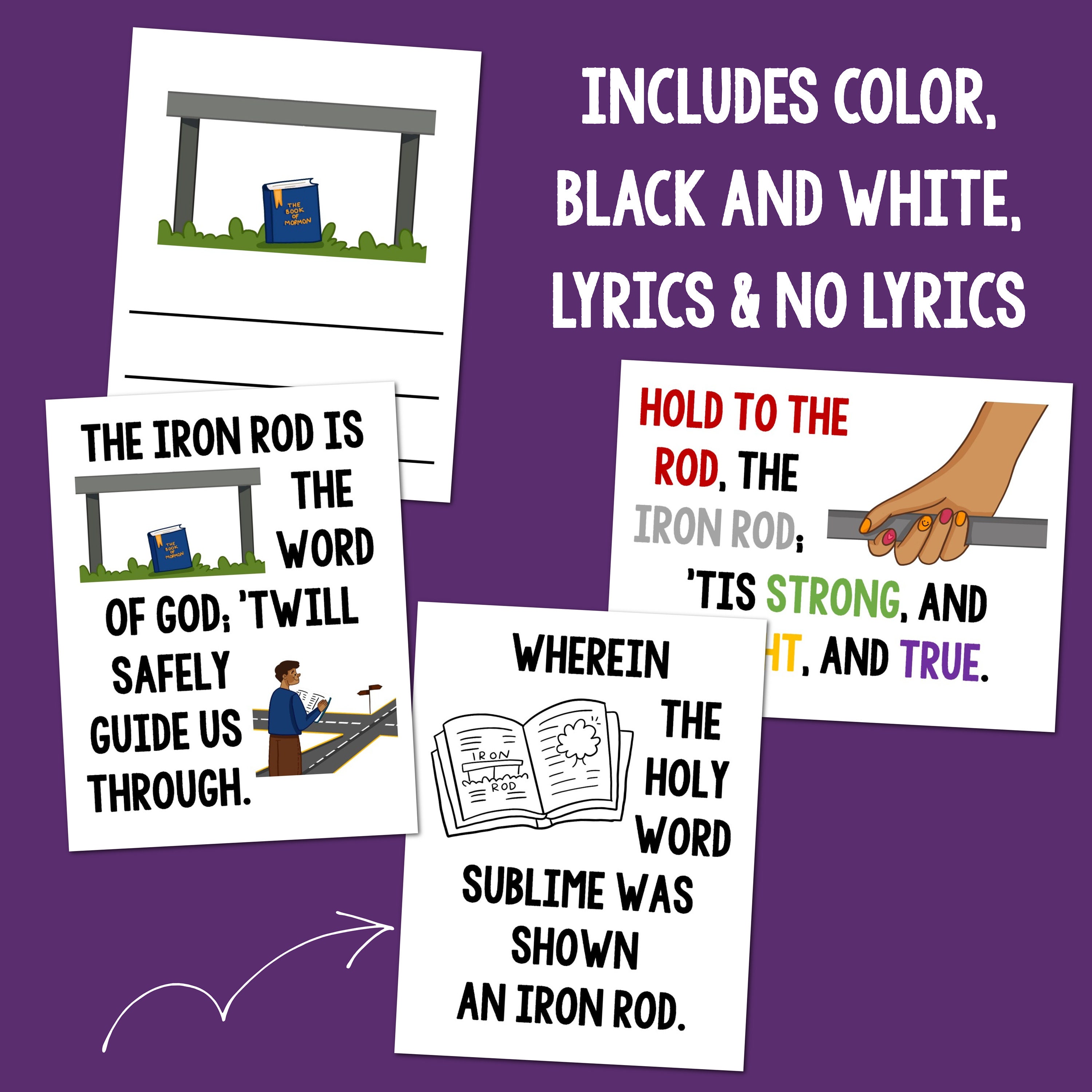 The Iron Rod Flip Chart & Visual Aids Singing Time Come Follow Me Hymn ...