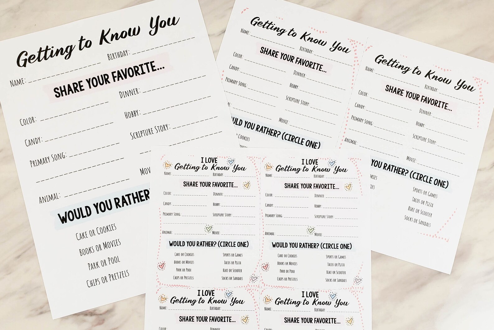 Getting to Know You Survey Printable & Editable PDF | About Me Quiz ...
