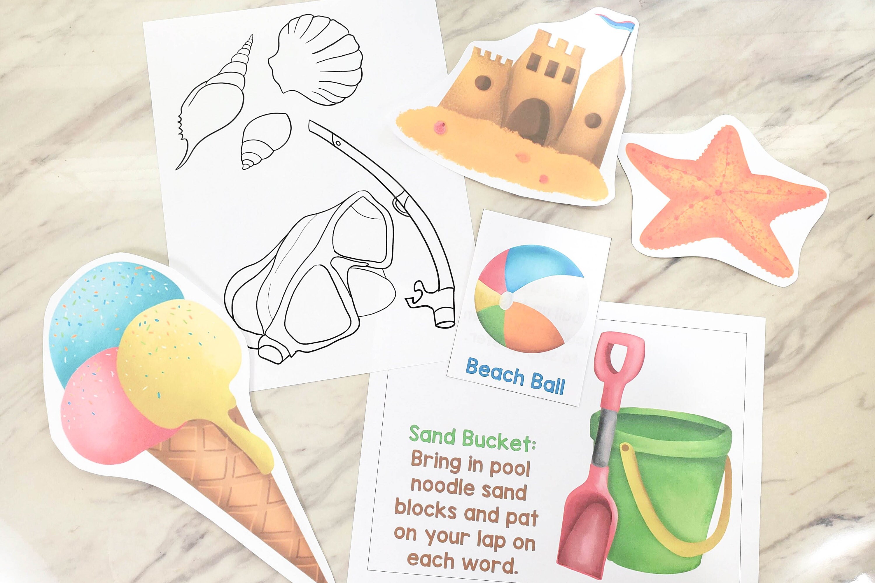 Summer Beach Day Song Review Singing Time Activity Ways to Sing Cards ...