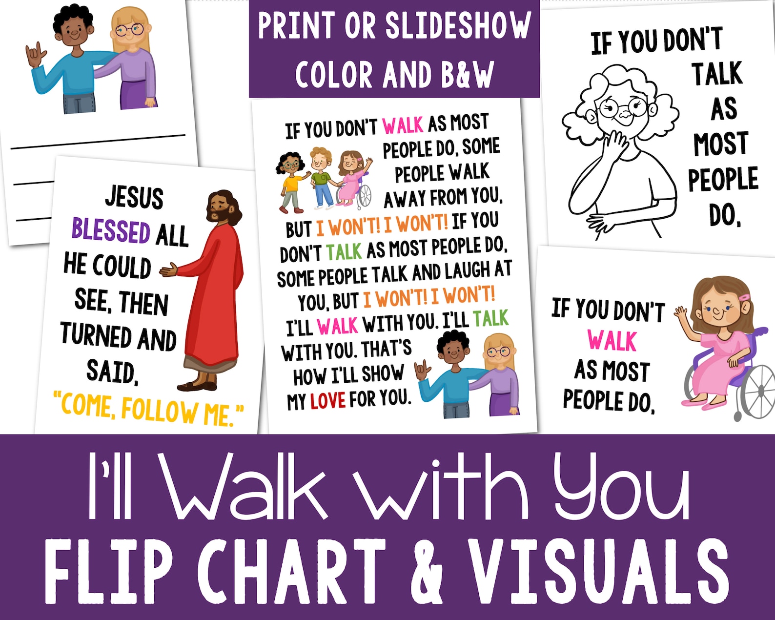 I'll Walk With You Flip Chart & Visual Aids Teach Come - Etsy