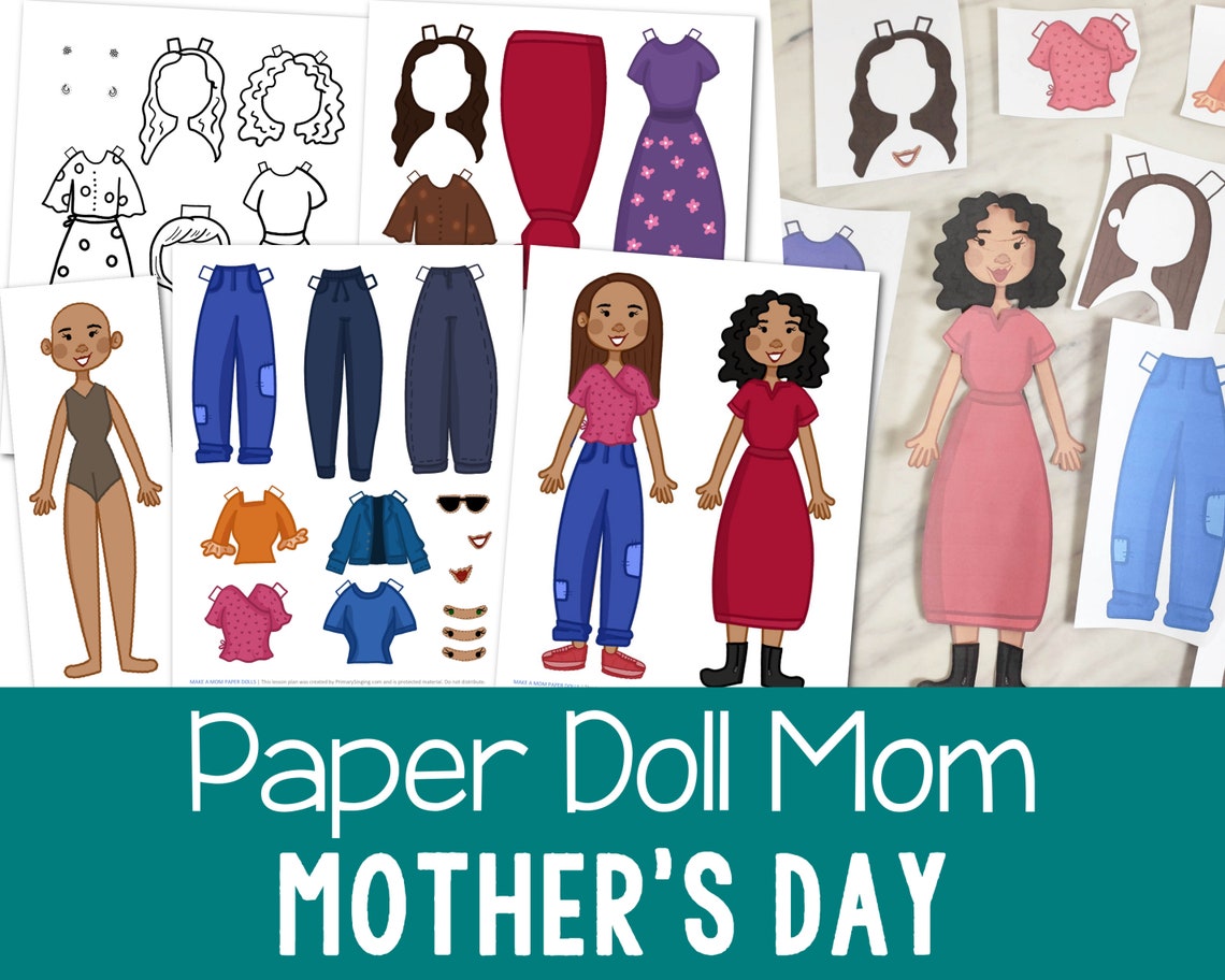 Mother's Day Make a Mom Paper Dolls Printable Primary - Etsy