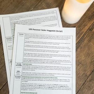 LDS Passover Seder Script - Full Script With Assignable Parts and Interactive Guide for a Youth ...
