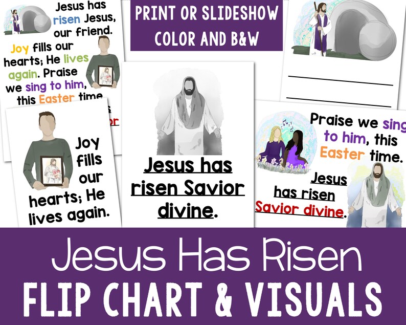 Jesus Has Risen Flip Chart & Visual Aids Teach Come Follow Me - Etsy