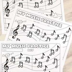 Music Practice Tracker | Piano Log, Sheet, Reward Chart With Weekly ...