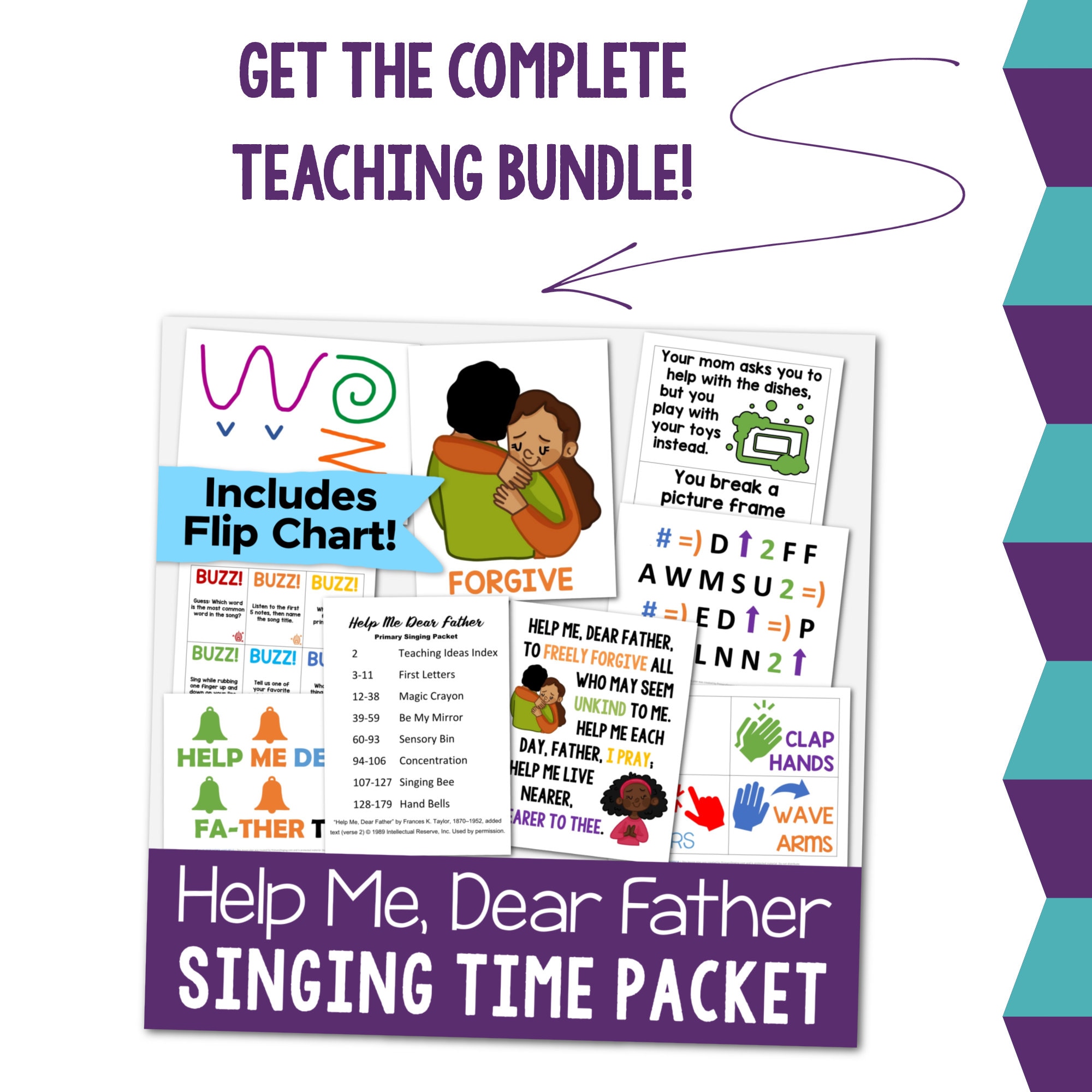 Help Me Dear Father Flip Chart & Visual Aids Singing Time Come Follow ...