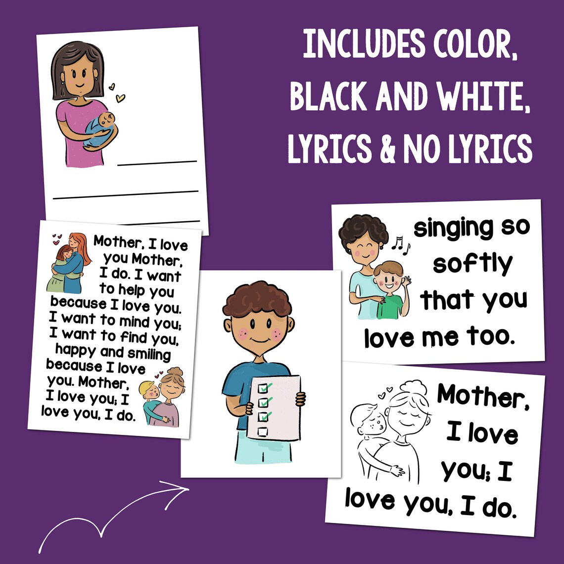 Mother I Love You Flip Chart Visual Aids Singing Time Helps Primary ...