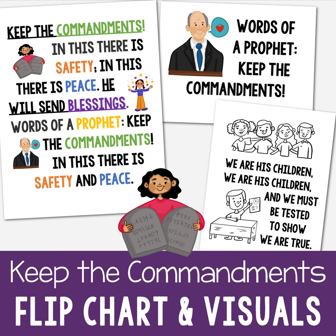 Keep the Commandments Flip Chart Visual Aids for LDS Primary Music ...