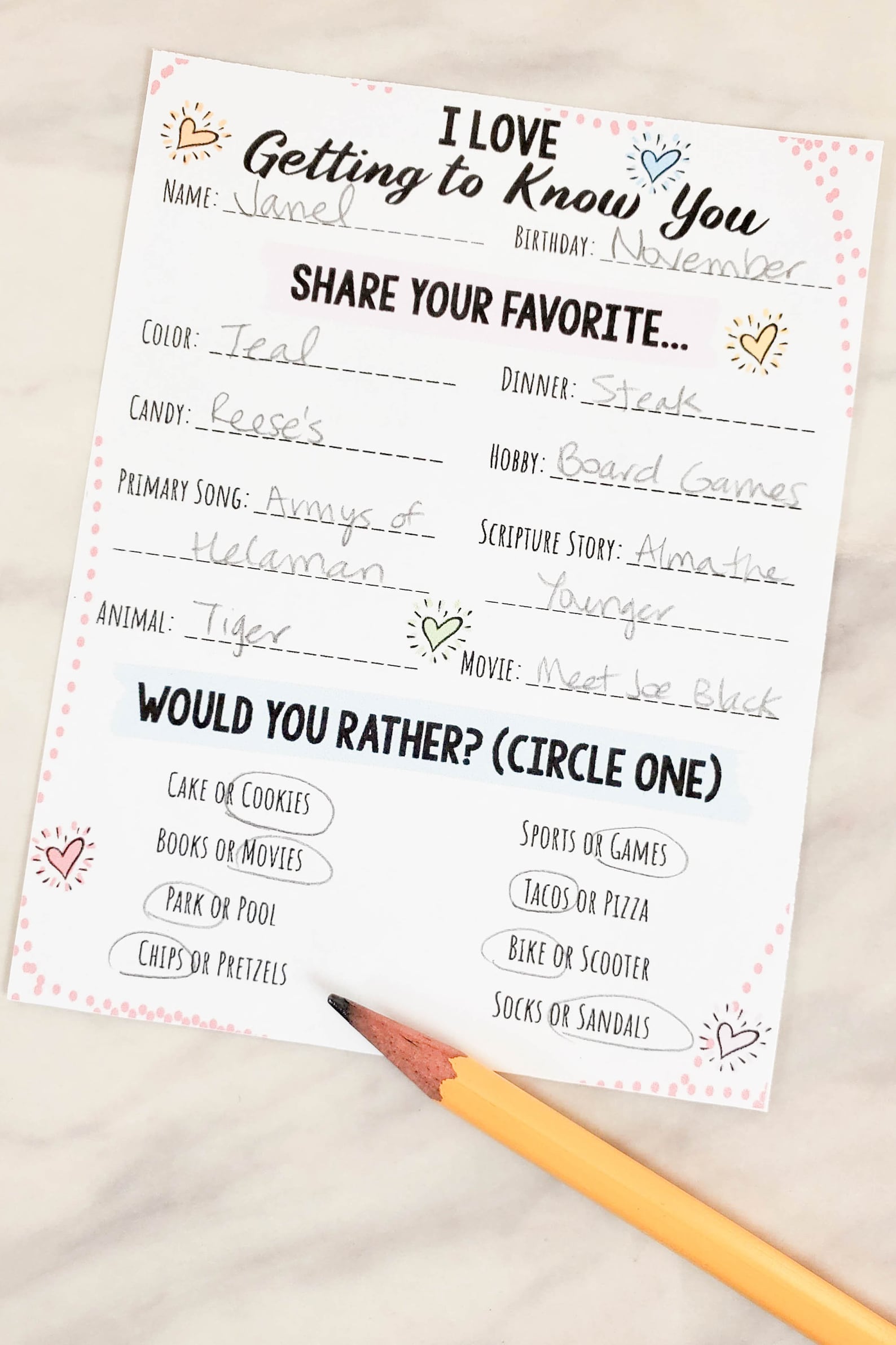 Getting to Know You Survey Printable & Editable PDF | About Me Quiz ...