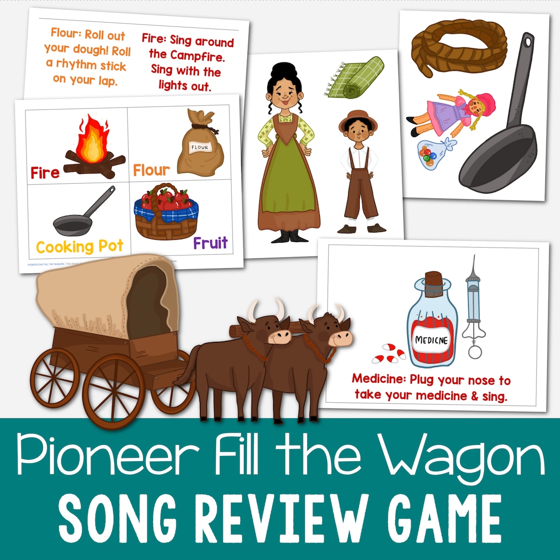 Pioneer Day Fill the Wagon Singing Time Review Game Summer Printable ...