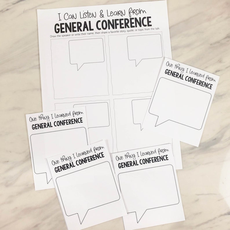 General Conference Printable Notepad Note Taking Sheets for Church ...