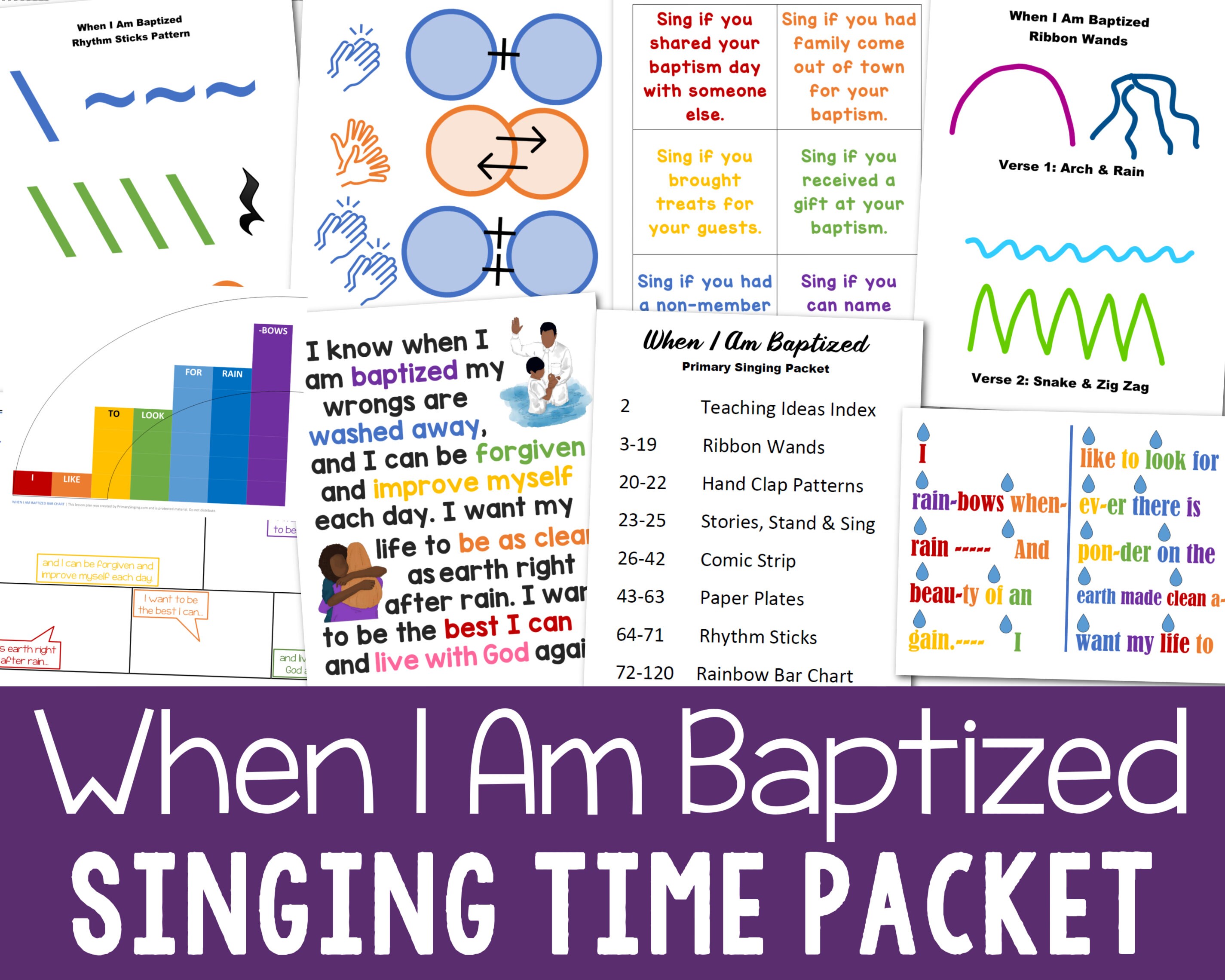 When I Am Baptized Singing Time Packet 7 Teaching Ideas & Flip Chart ...