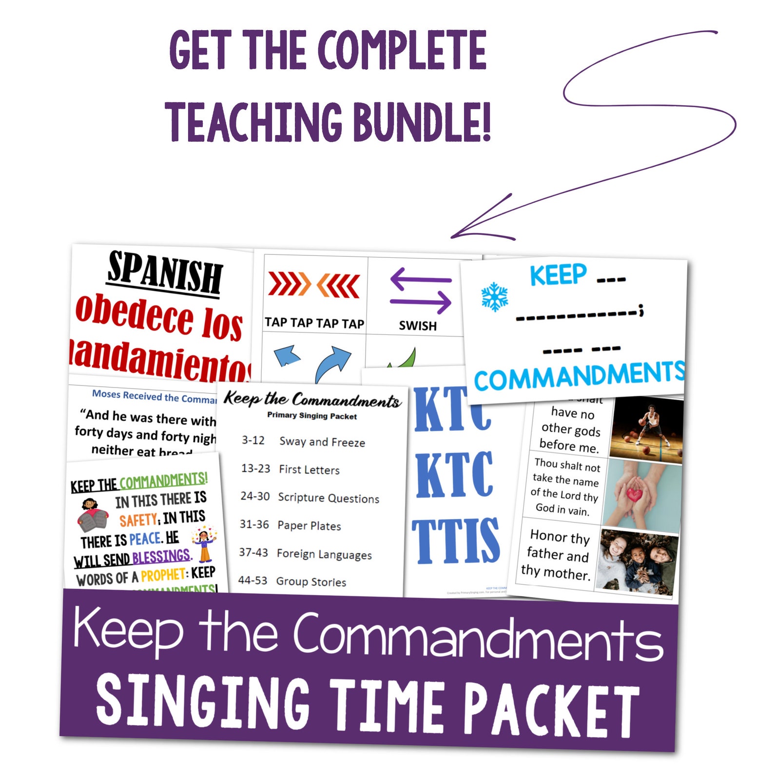 Keep the Commandments Flip Chart Visual Aids for LDS Primary Music Leader Song Helps Slideshow ...