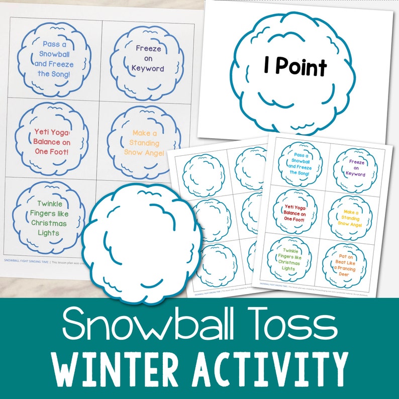 Winter Snowball Toss Christmas Singing Time Ideas 12 Ways to Sing Cards ...