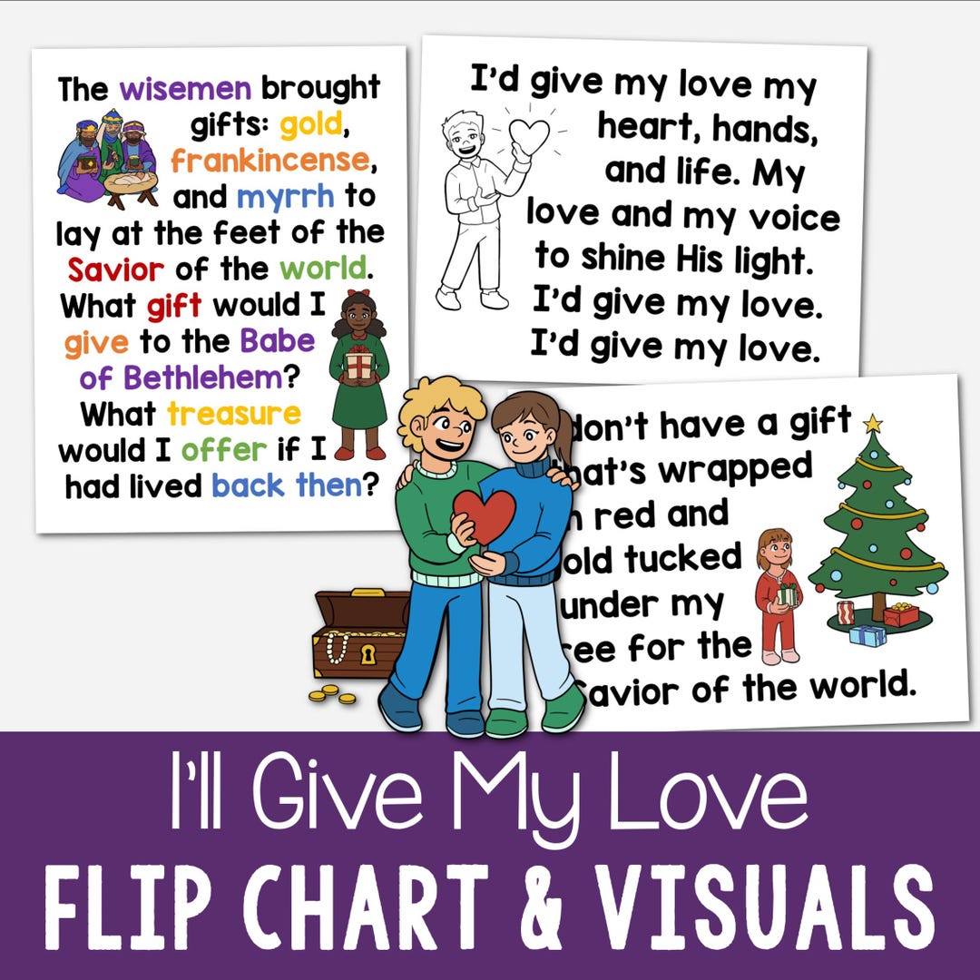 I'll Give My Love Flip Chart Visual Aids Lyrics Angie Killian Christmas ...