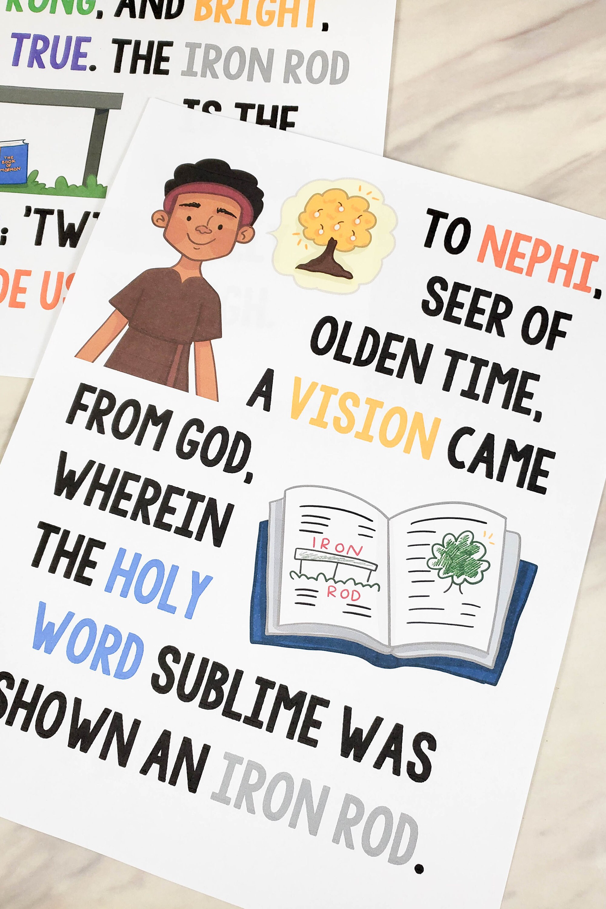 The Iron Rod Flip Chart & Visual Aids Singing Time Come Follow Me Hymn ...