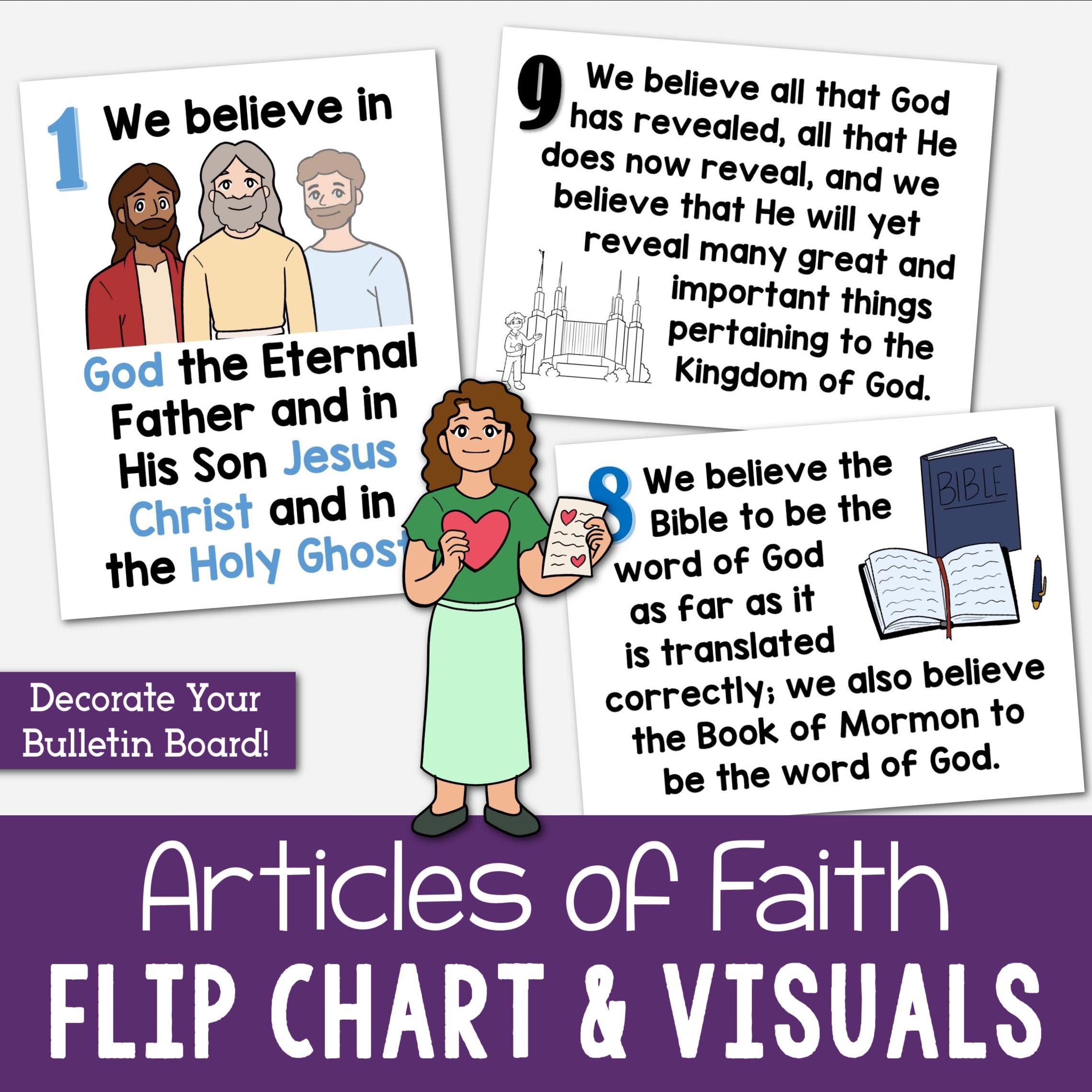 Articles of Faith Flip Chart Visual Aids Singing Time Bulletin Board ...