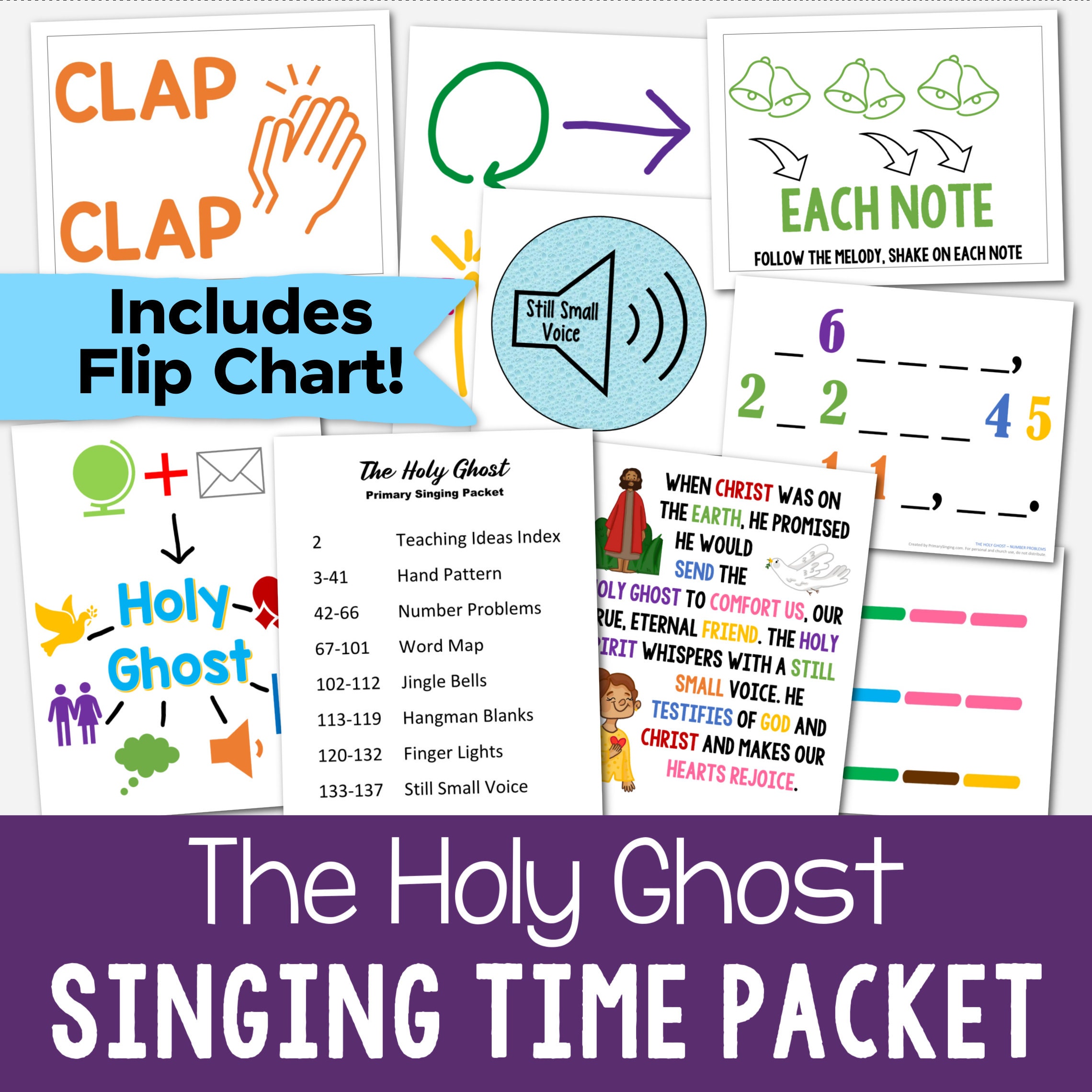The Holy Ghost Singing Time Packet Primary Music Leader Lesson Plans 7 ...