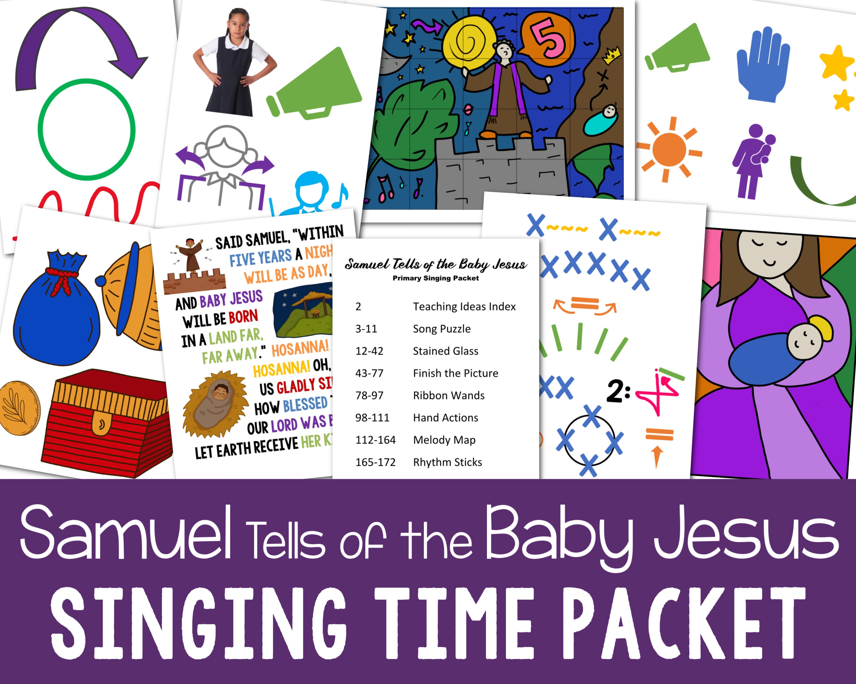 Samuel Tells of the Baby Jesus Singing Time Packet 7 Teaching Ideas ...
