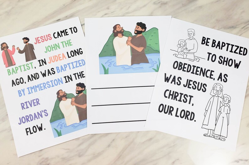 Baptism Flip Chart LDS Song Visual Aids Printable PDF Landscape and ...