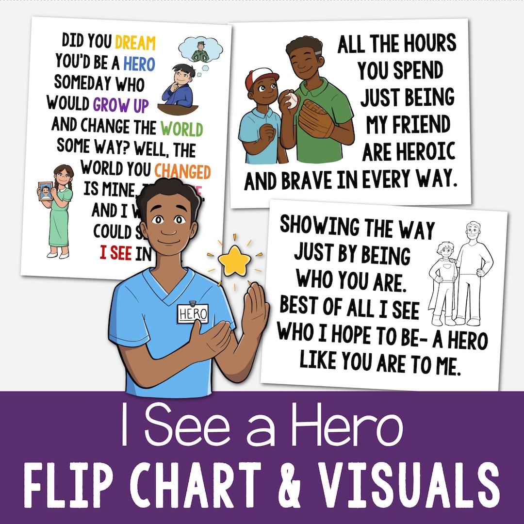 I See a Hero Flip Chart & Visual Aids Singing Time Come Follow Me ...