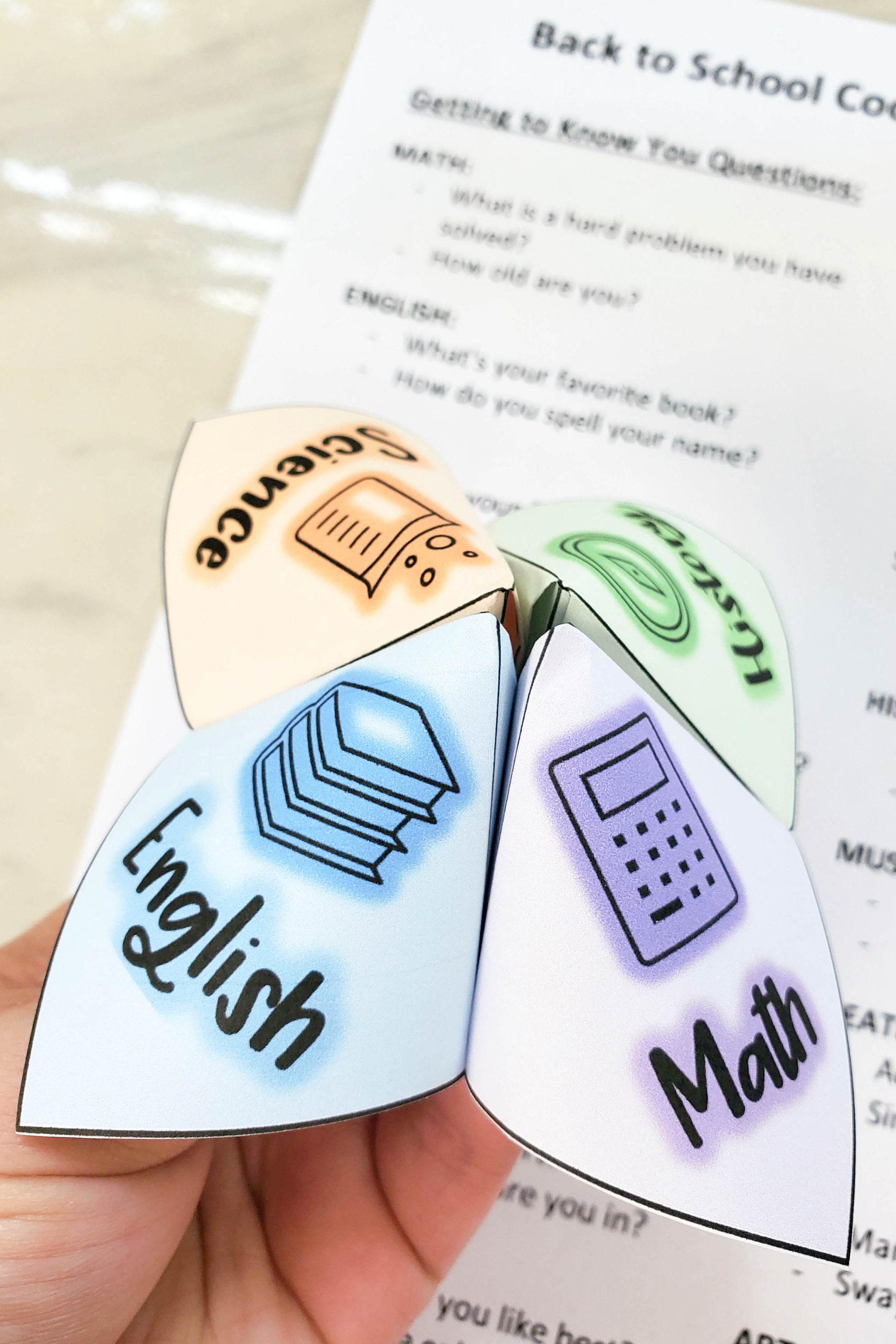 Back to School Cootie Catcher & I Spy Getting to Know You and ...