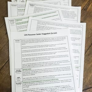 LDS Passover Seder Script - Full Script With Assignable Parts and ...