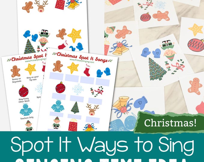 Christmas Spot It Ways to Sing Printable Game Kids Family Classroom ...