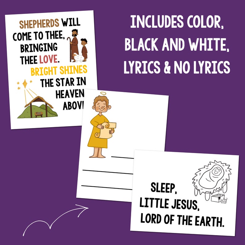 Sleep Little Jesus Flip Chart Visual Aids Printable PDF Christmas Song ...