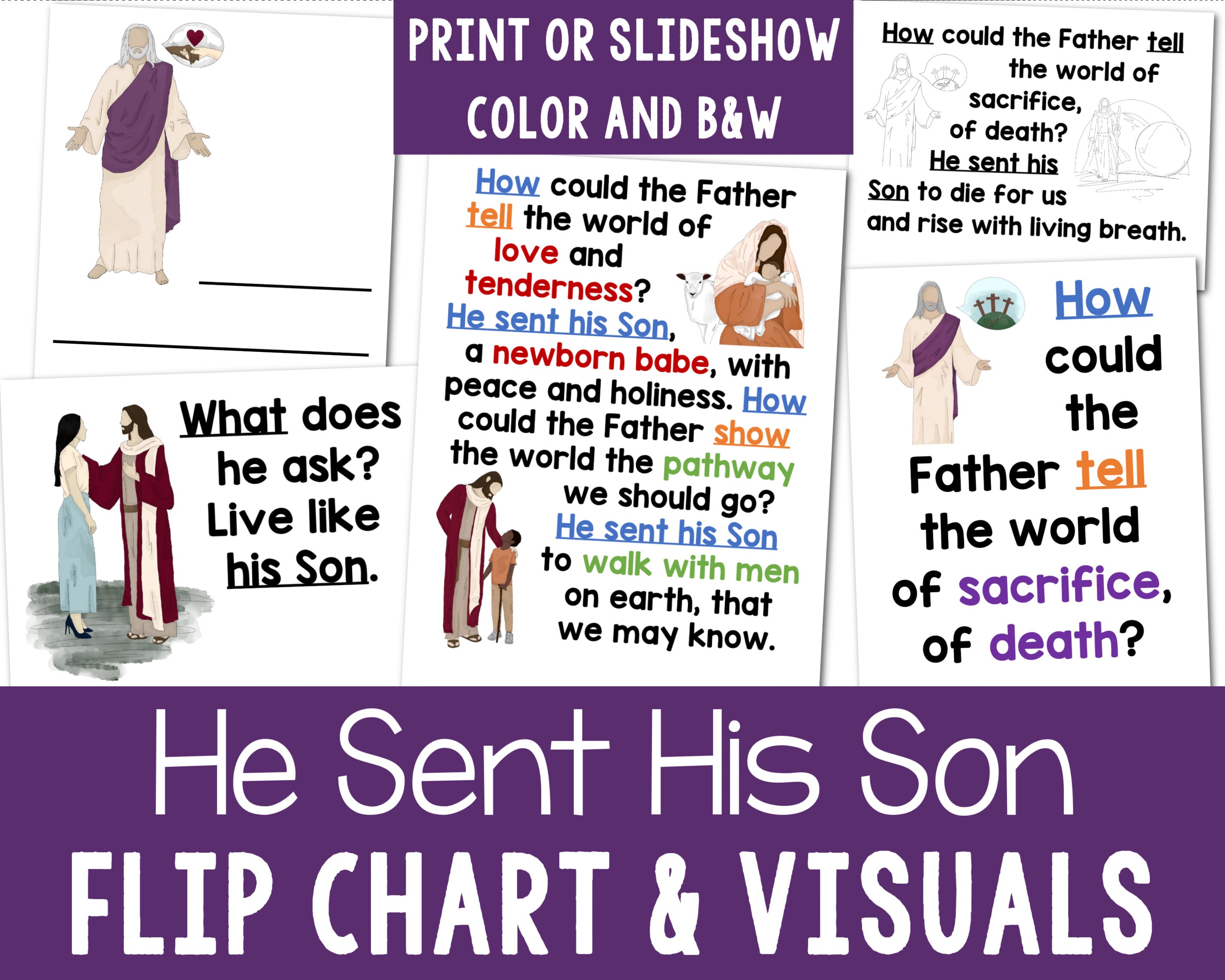 He Sent His Son Flip Chart & Visual Aids Teach Come Follow Me - Etsy