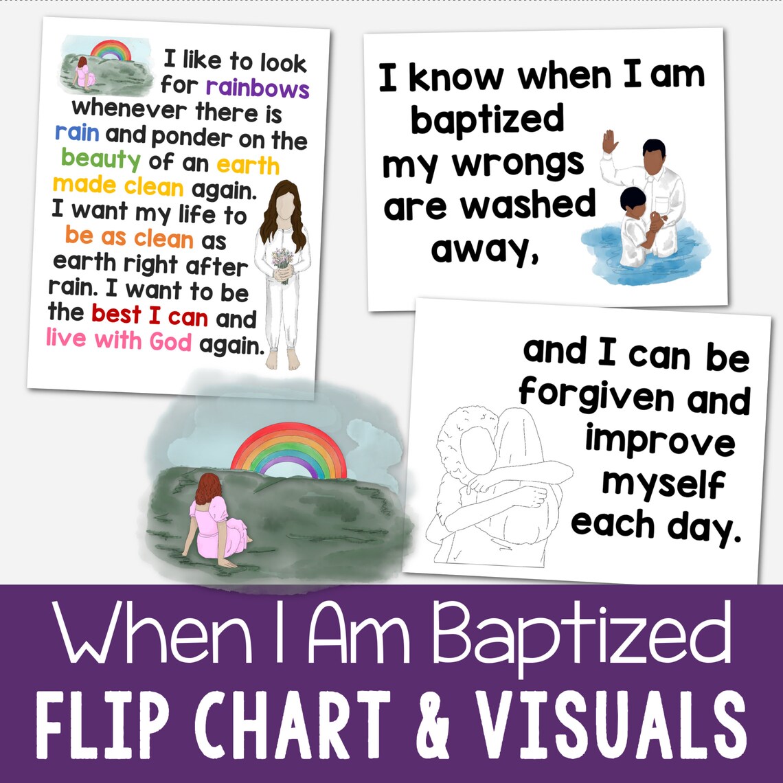 When I Am Baptized Flip Chart & Visual Aids Teach Come Follow Me Song ...