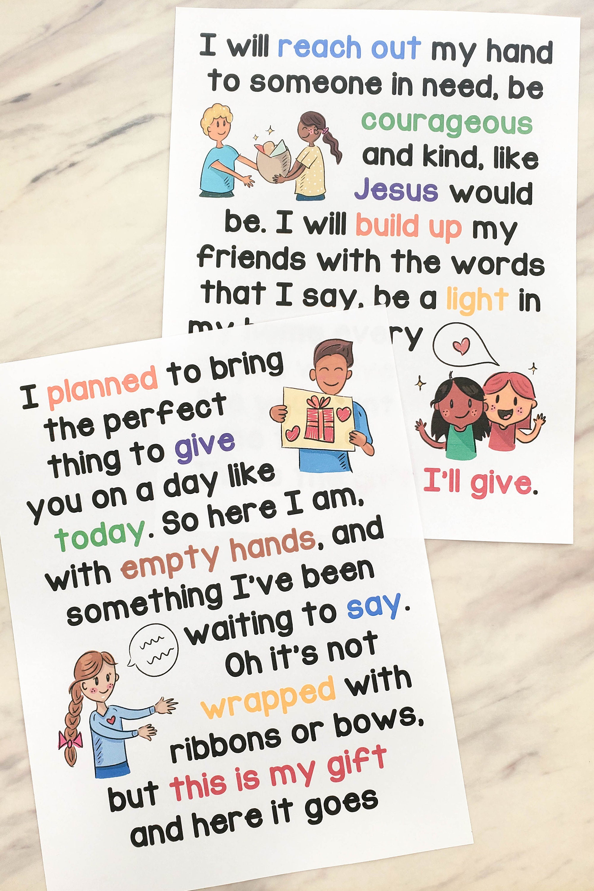 The Gift I'll Give Flip Chart Visual Aids Singing Time Primary Song ...
