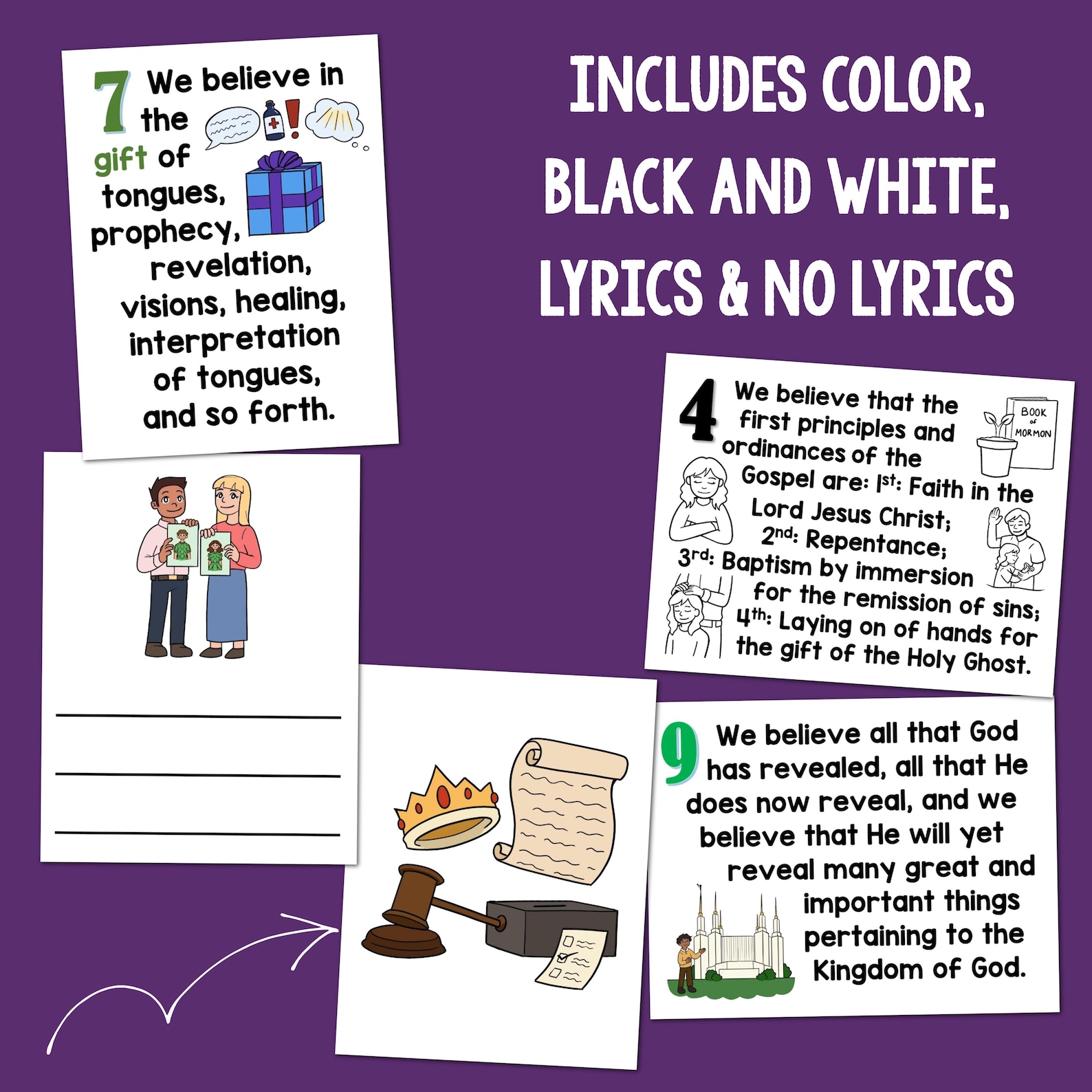 Articles of Faith Flip Chart Visual Aids Singing Time Bulletin Board ...