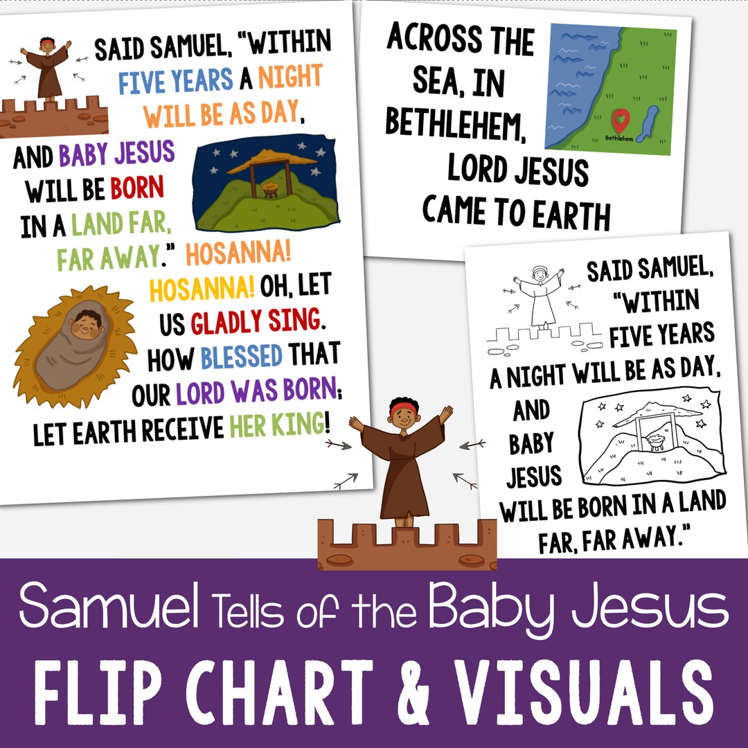 Samuel Tells of the Baby Jesus Flip Chart Visual Aids LDS Primary Music ...