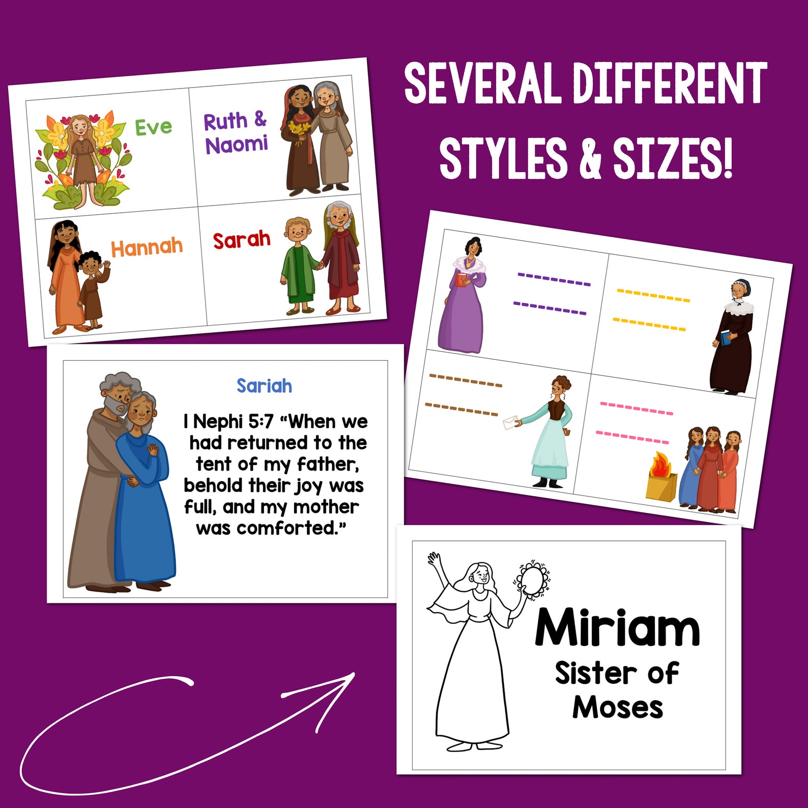 25 Women in the Scriptures Info Cards Includes New Testament Old ...