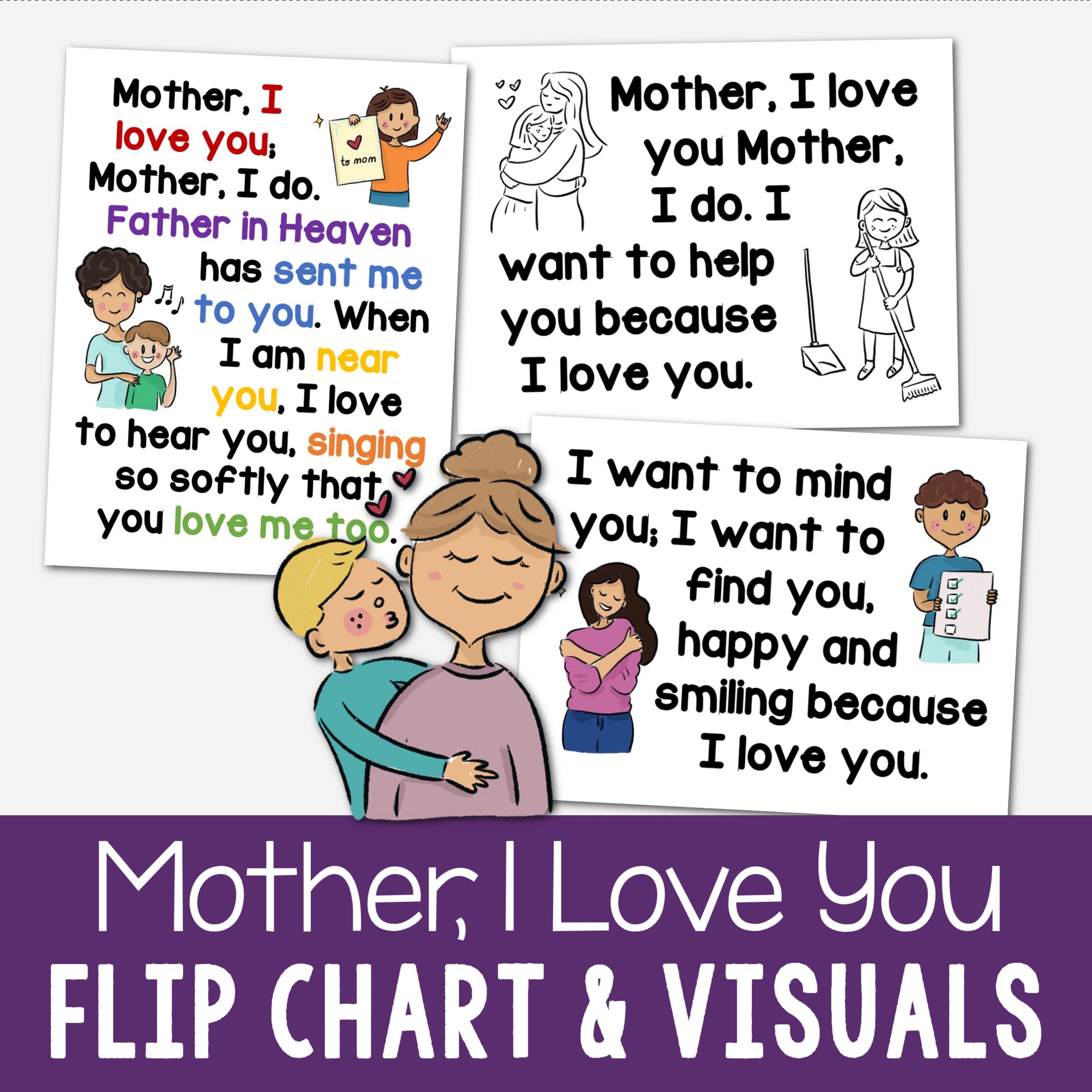 Mother I Love You Flip Chart Visual Aids Singing Time Helps Primary ...
