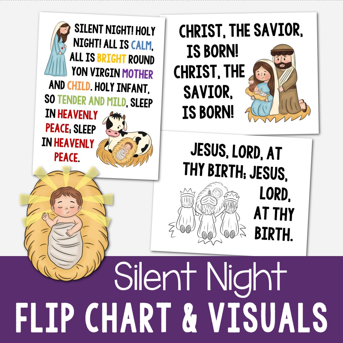 Silent Night Flip Chart Visual Aids Singing Time Teach Primary Song ...