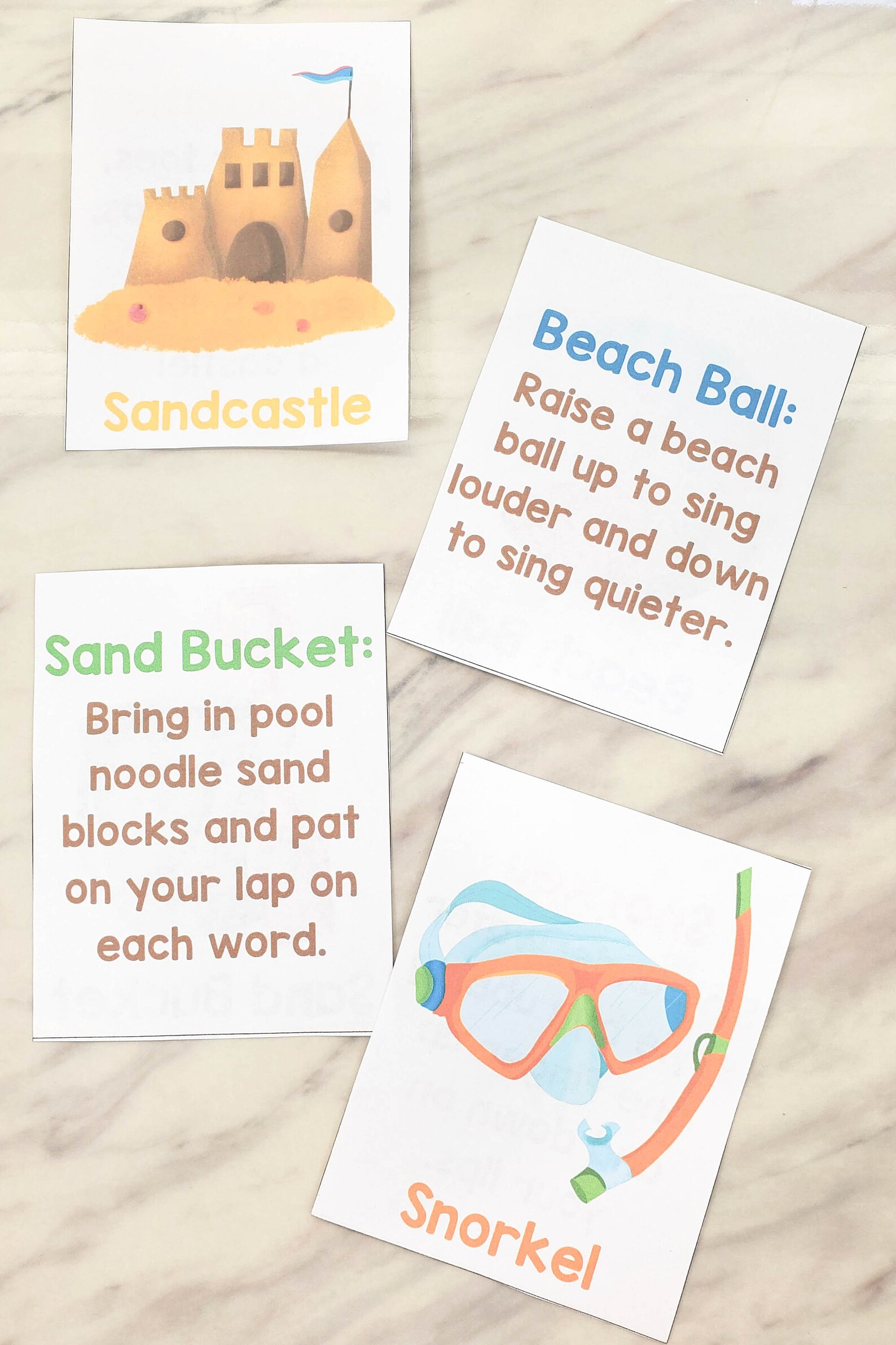 Summer Beach Day Song Review Singing Time Activity Ways to Sing Cards ...