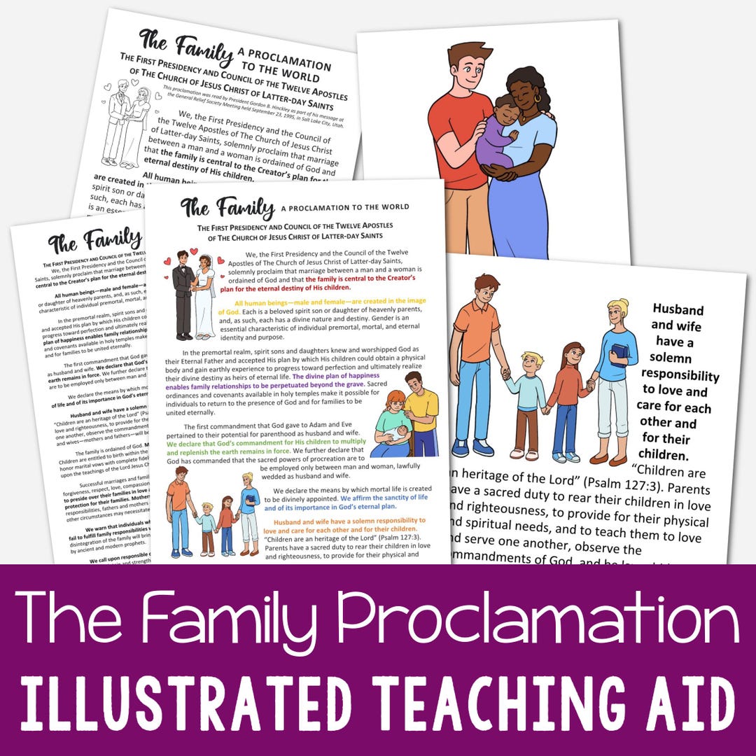 The Family Proclamation Illustrated Visual Aids Teaching LDS Printable ...