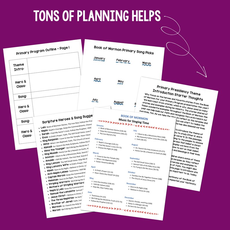 Book of Mormon Heroes Primary Program Script 2024 Outline Question ...